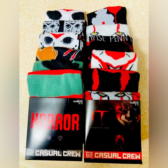 Source Unknown | Accessories | Horror Scary Movie Sock Bundle 2 Sets ...